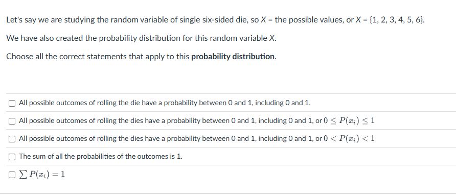 Solved Let's say we ﻿are studying the random variable of | Chegg.com