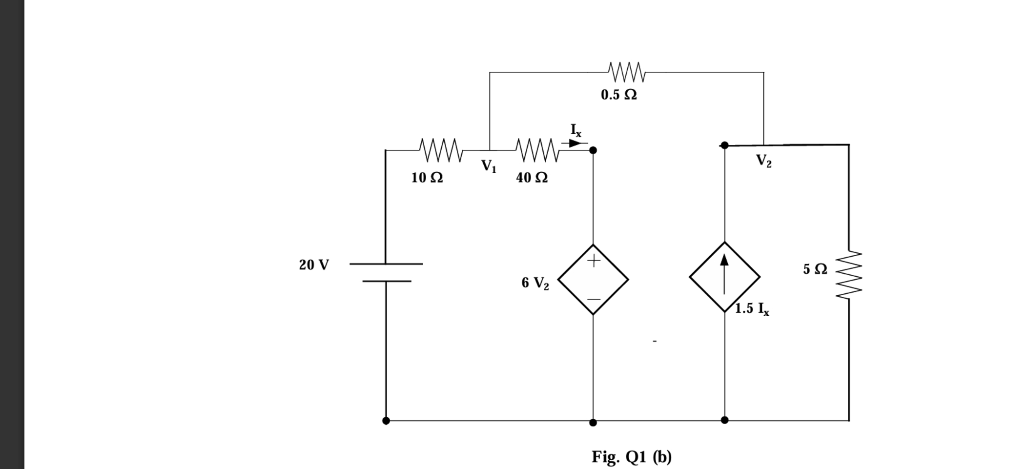 Solved For the circuit in Fig. Q1(b), ﻿use nodal analysis to | Chegg.com