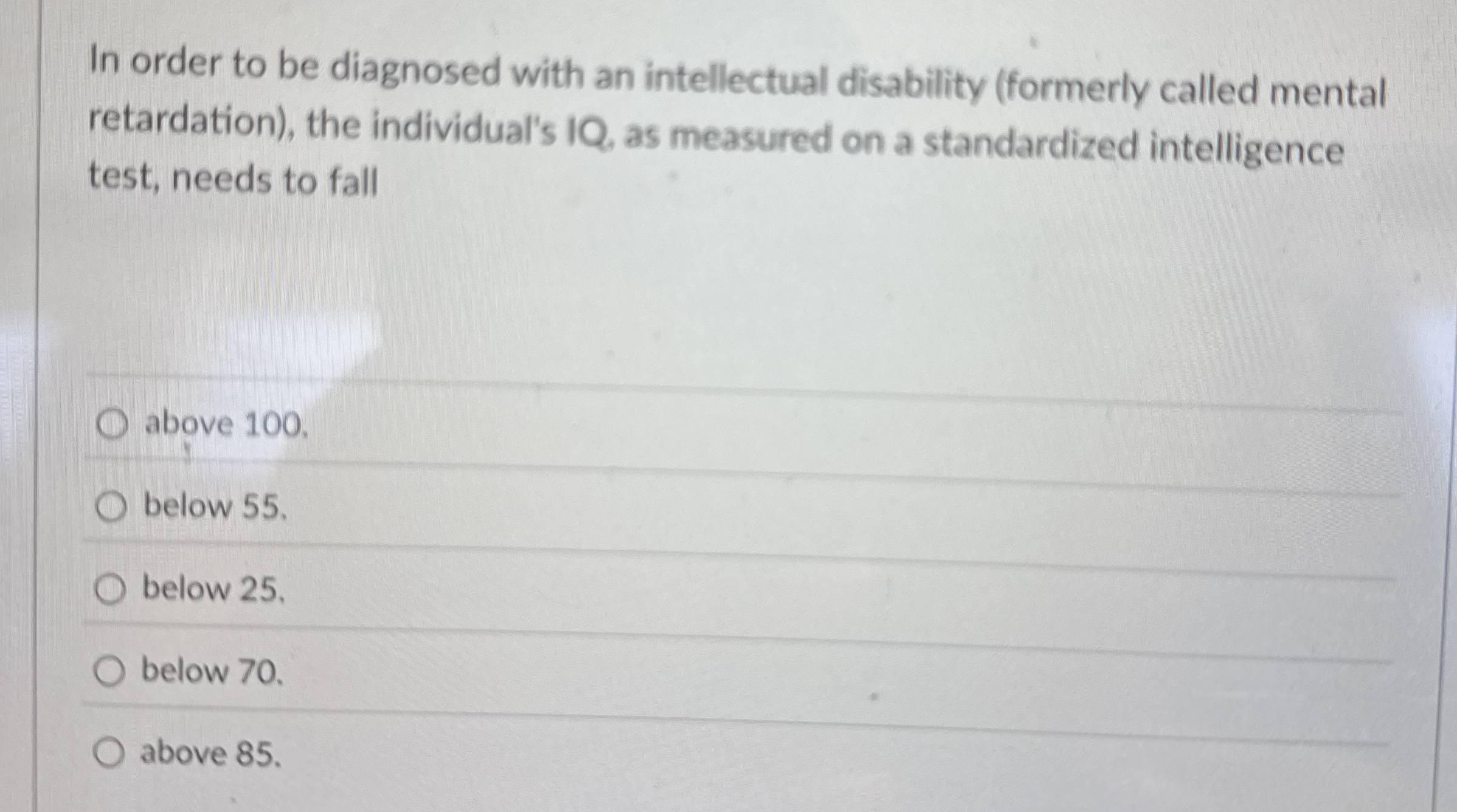 Solved In order to be diagnosed with an intellectual | Chegg.com