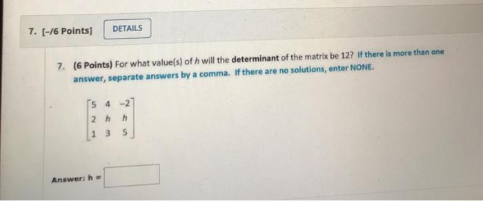 Solved 7. [-16 Points) DETAILS 7. (6 Points) For what | Chegg.com Solved 7. [-16 Points) DETAILS 7. (6 Points) For what | Chegg.com