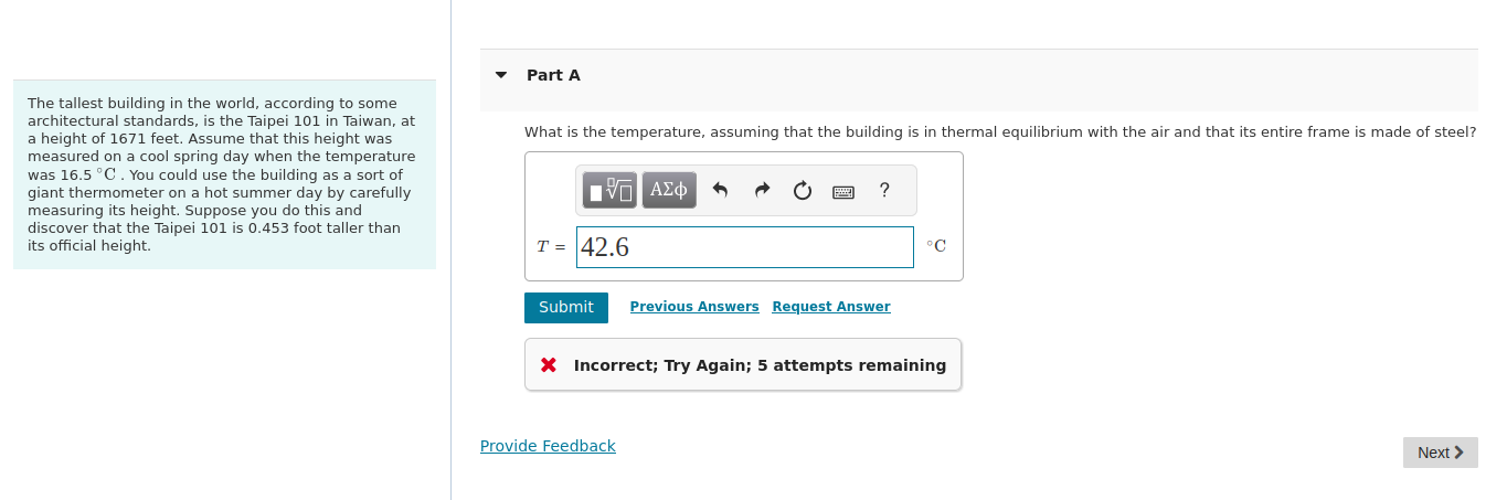 Solved Part AThe tallest building in the world, according to | Chegg.com