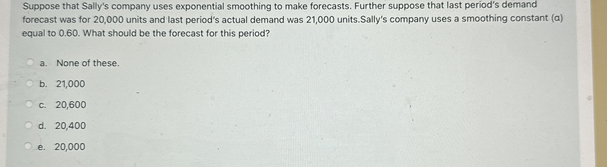 Solved Suppose that Sally's company uses exponential | Chegg.com