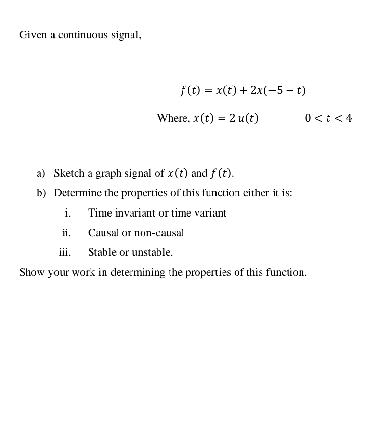 Solved QUESTION 1Given a continuous | Chegg.com