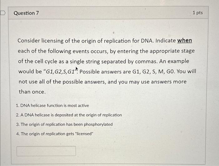 Solved Consider licensing of the origin of replication for | Chegg.com