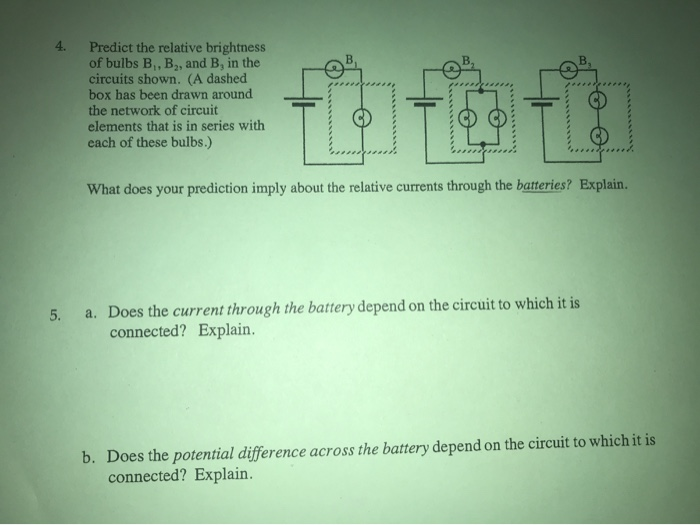 Solved 4. Predict the relative brightness of bulbs B, B, and | Chegg.com