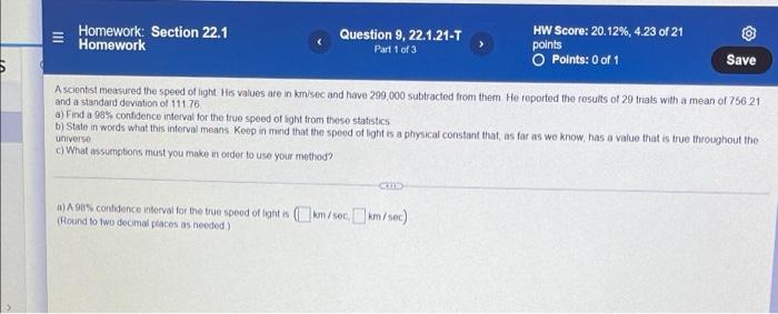 Solved III Homework: Section 22.1 Homework Question 9, | Chegg.com