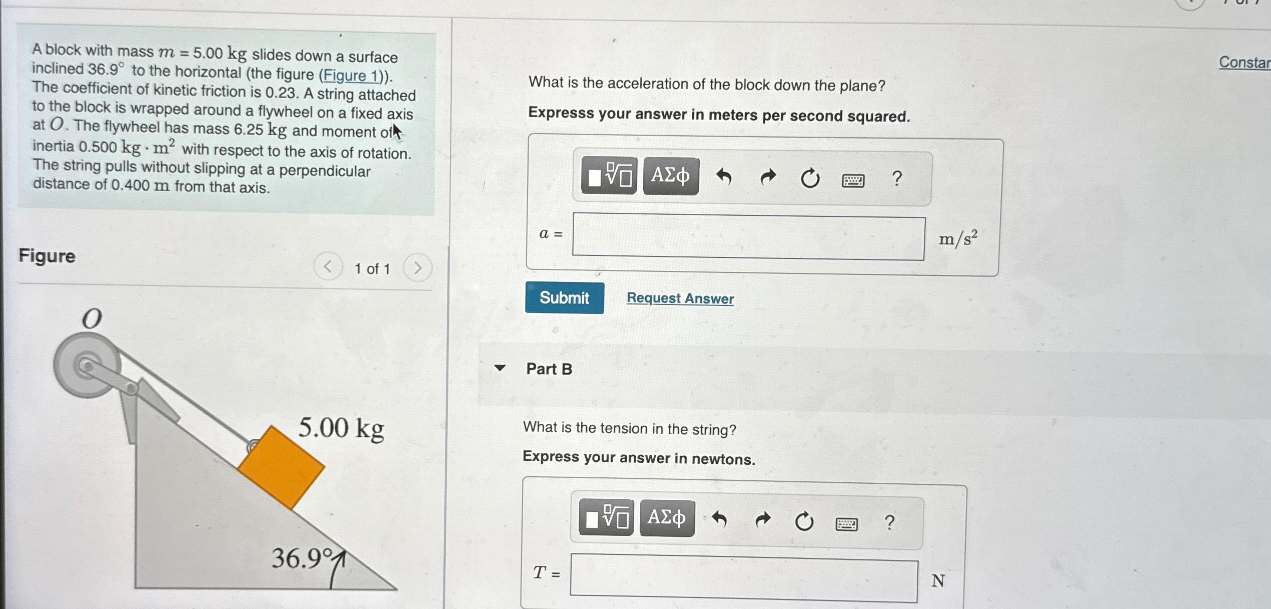 Solved A block with mass m=5.00kg ﻿slides down a surface | Chegg.com