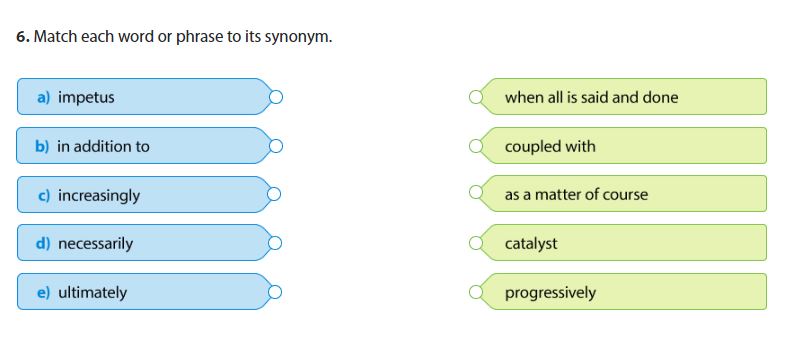 match each word or phrase to its synonym | Chegg.com