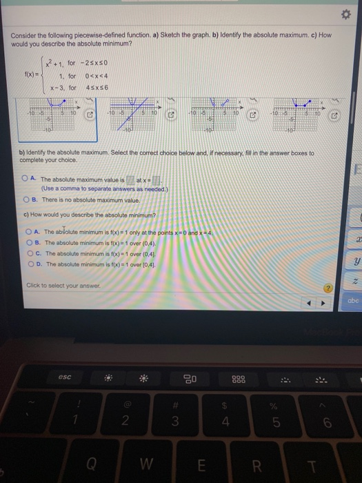 Solved Consider the following piecewise-defined function. a) | Chegg.com