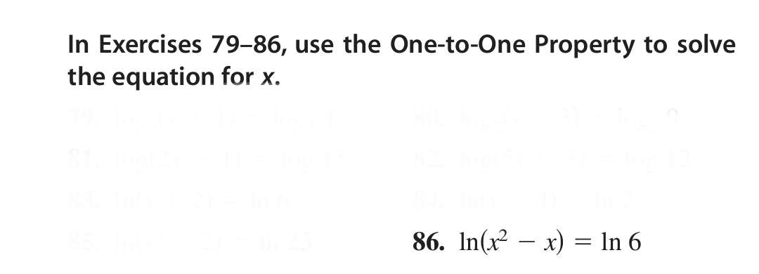 Solved In Exercises 79-86, ﻿use the One-to-One Property to | Chegg.com