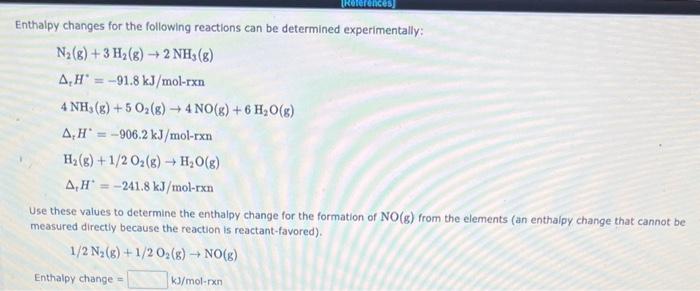 Solved Enthalpy changes for the following reactions can be | Chegg.com