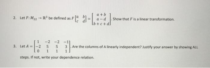 Solved Linear Algebra, Please show all steps in clear | Chegg.com