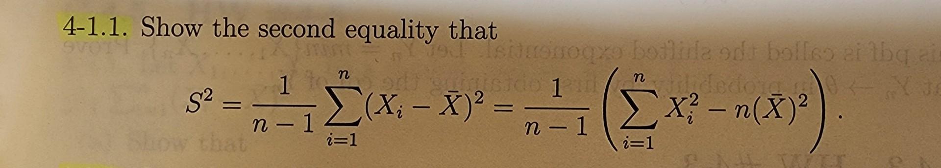 Solved 4-1.1. Show the second equality that | Chegg.com