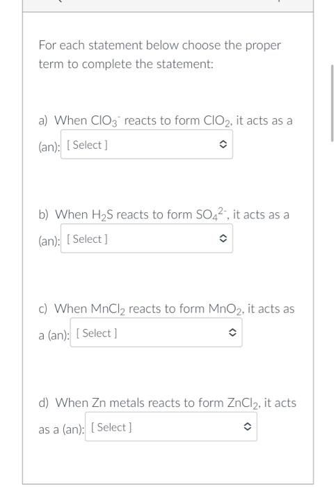 Solved Assign oxidation numbers for each element in the | Chegg.com