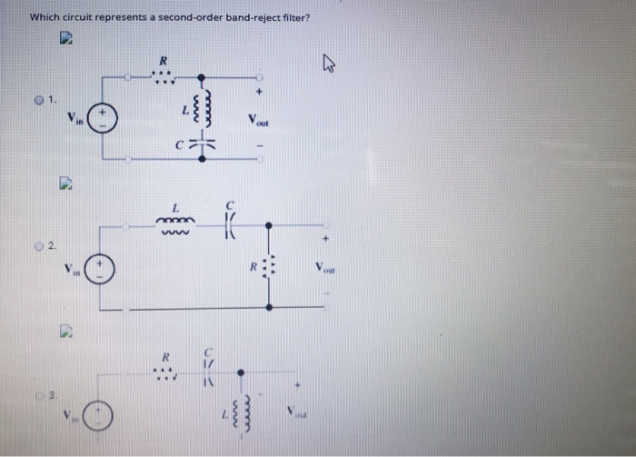 Solved Which circuit represents a second-order band-reject | Chegg.com