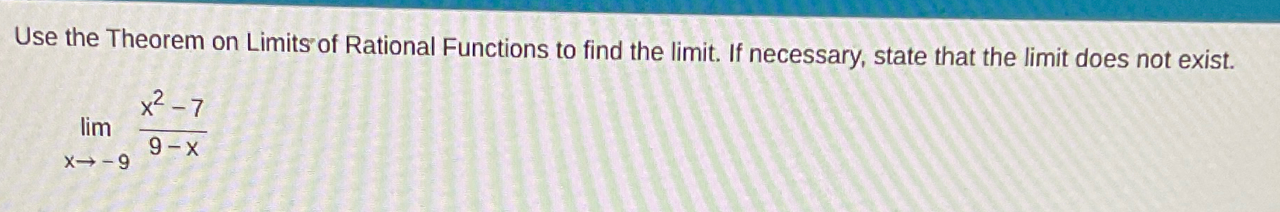 Solved Use the Theorem on Limits of Rational Functions to | Chegg.com