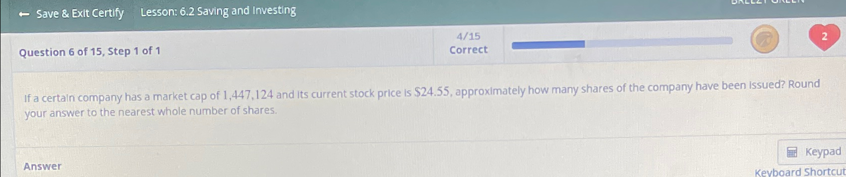 Solved Save & Exit CertifyLesson: 6.2 ﻿Saving and | Chegg.com