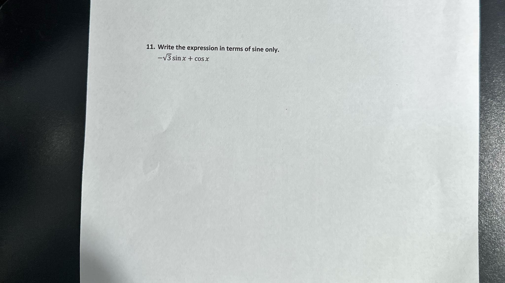 Solved Write the expression in terms of sine | Chegg.com