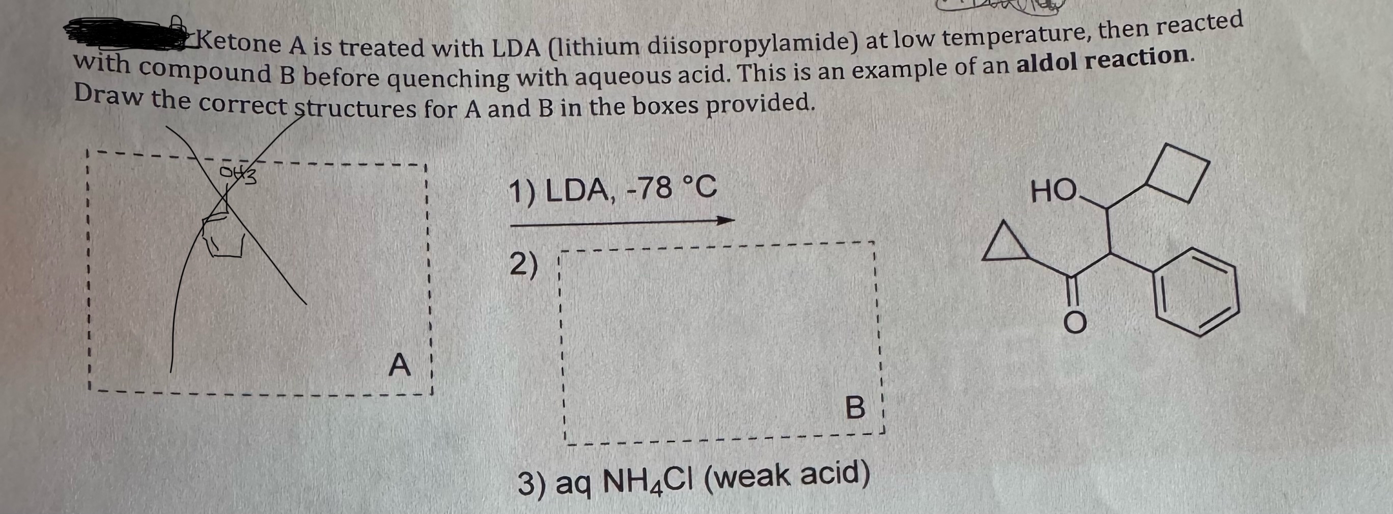 Solved Ketone A ﻿is treated with LDA (lithium | Chegg.com
