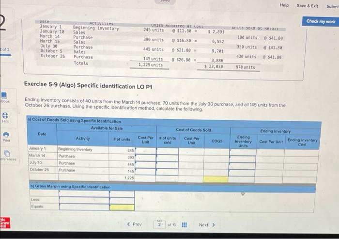 Solved Help Save & Exit Subm Check my work US Acquired at | Chegg.com