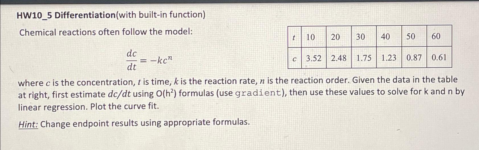 Solved HW10_5 ﻿Differentiation(with built-in | Chegg.com