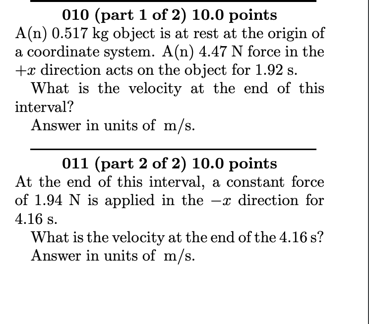 Solved 010 (part 1 ﻿of 2) 10.0 | Chegg.com