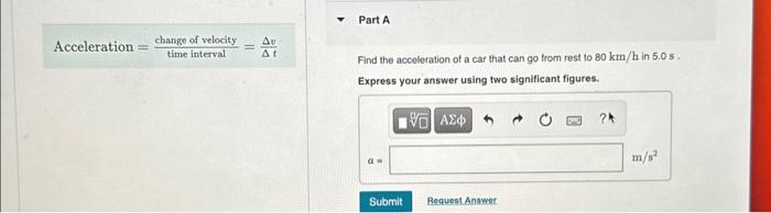 Solved \\[ \\text { Acceleration }=\\frac{\\text { change of | Chegg.com