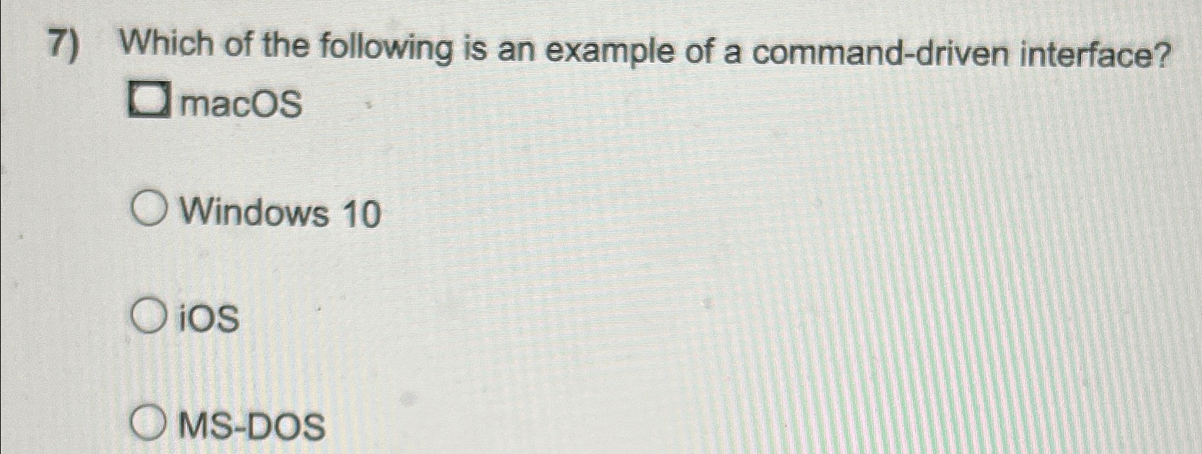 Solved Which of the following is an example of a | Chegg.com