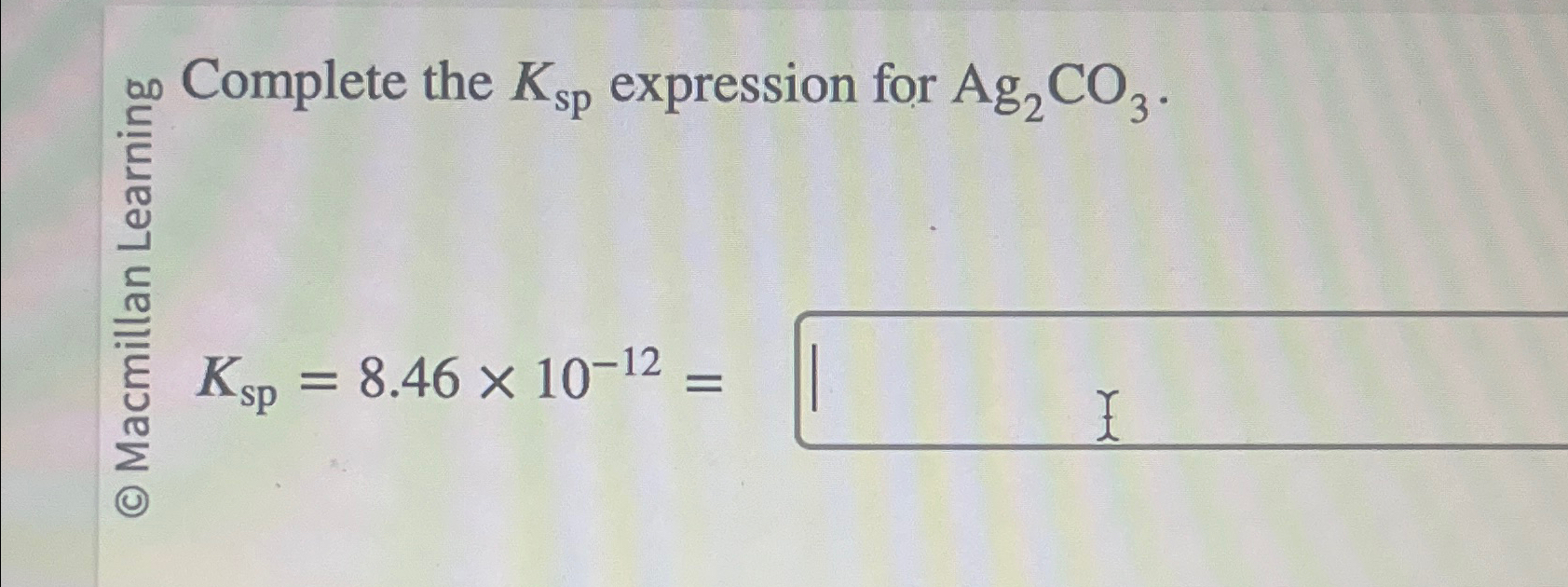 Solved ab Complete the Ksp ﻿expression for | Chegg.com