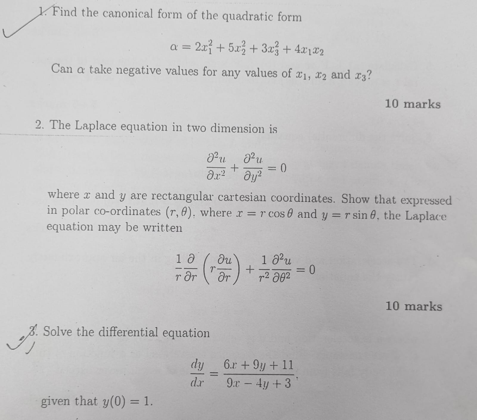 Solved Find the canonical form of the quadratic | Chegg.com