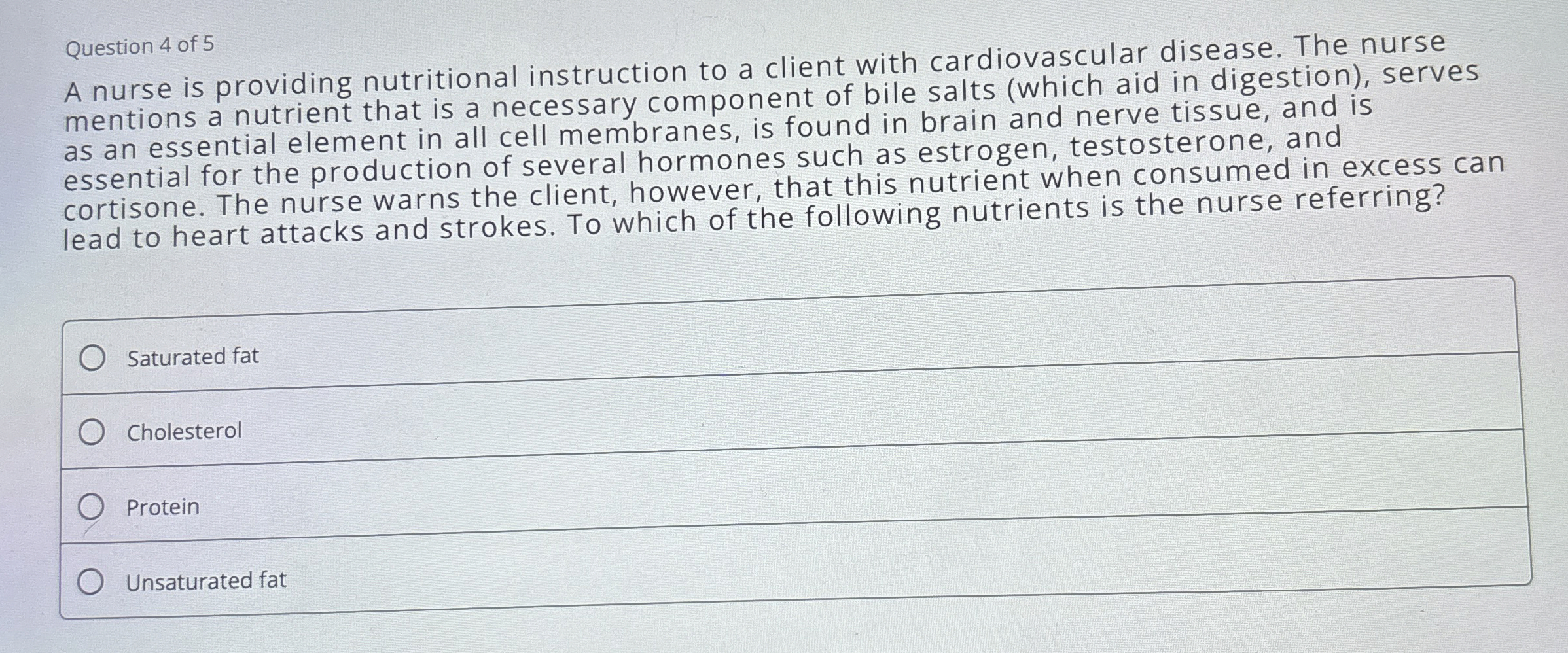 Solved Question 4 ﻿of 5a Nurse Is Providing Nutritional 