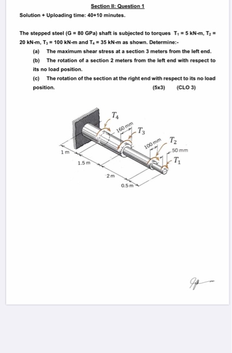Solved Section II: Question 1 Solution + Uploading time: | Chegg.com