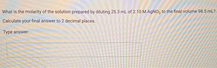 Solved What is the molarity of the solution prepared by | Chegg.com