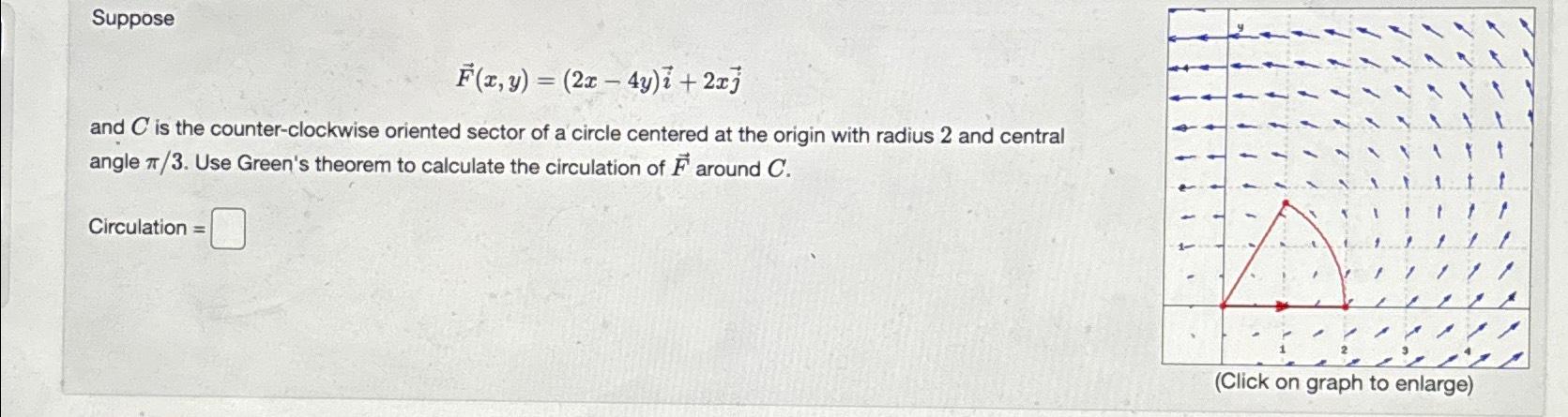 Solved Supposevec(F)(x,y)=(2x-4y)vec(i)+2xvec(j)and C ﻿is | Chegg.com