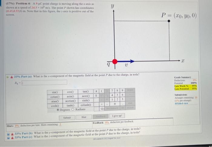 Solved (17*6) Probtem 4: A. −μC point charge is moving along | Chegg.com
