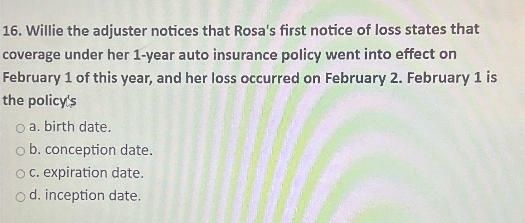 Solved Willie the adjuster notices that Rosa's first notice | Chegg.com