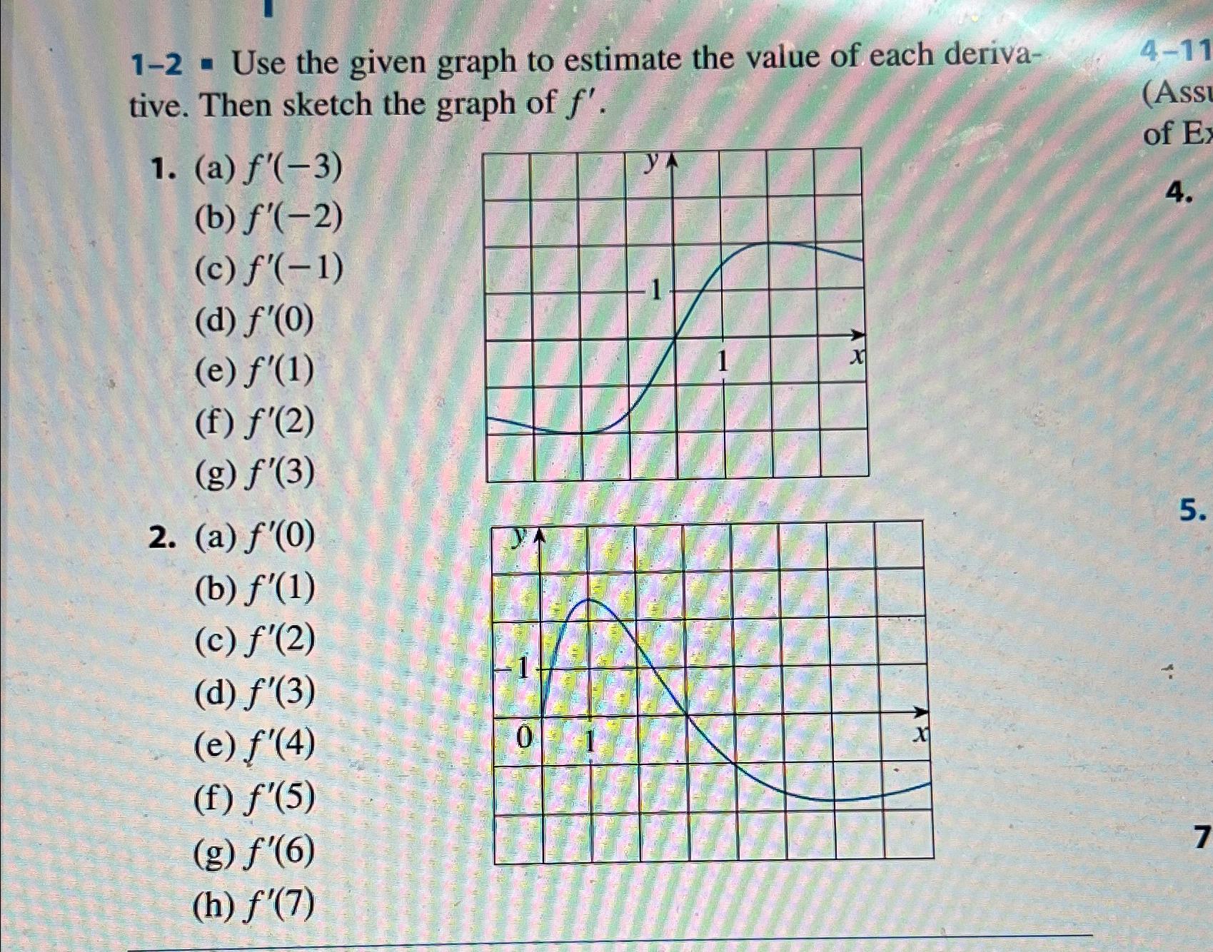 Solved 1-2 = ﻿Use the given graph to estimate the value of | Chegg.com