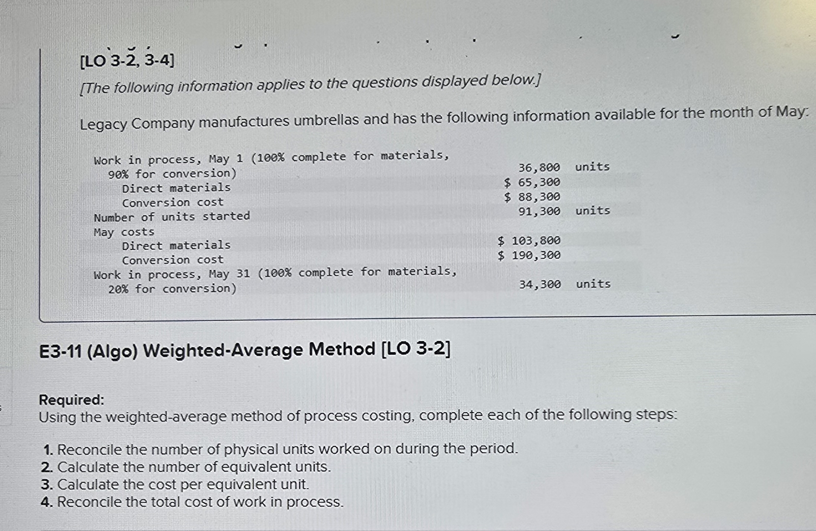 Solved [LO 3 - 2 , 3-4][The following information applies to | Chegg.com