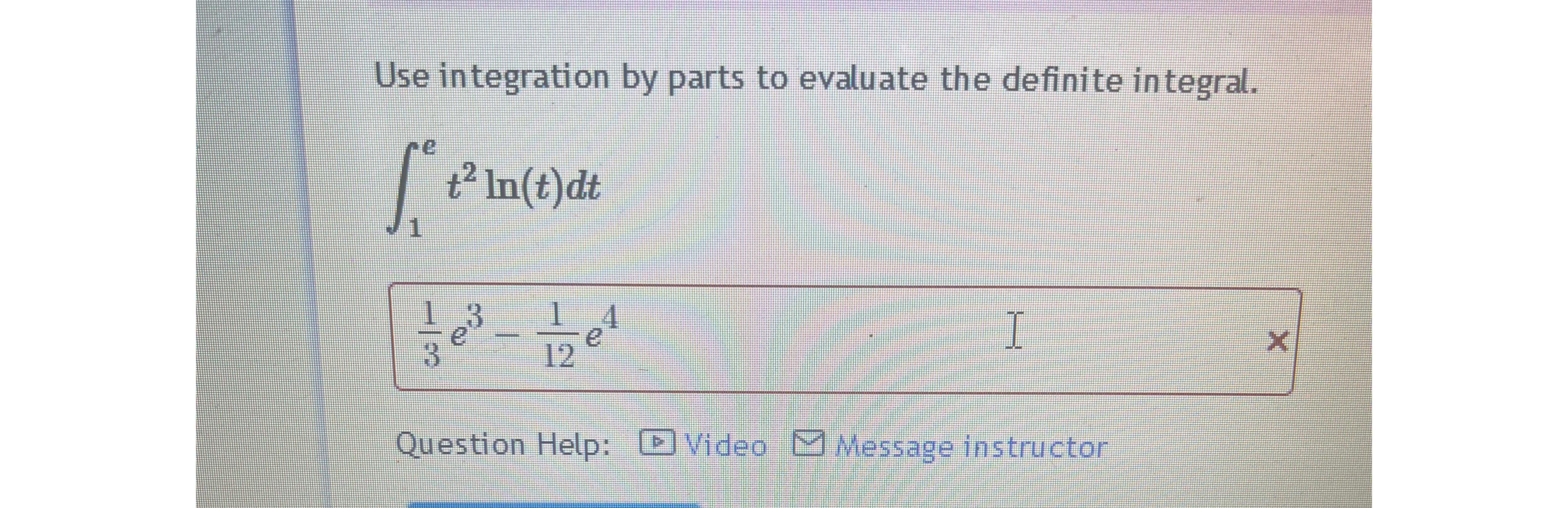 Solved Use integration by parts to evaluate the definite | Chegg.com