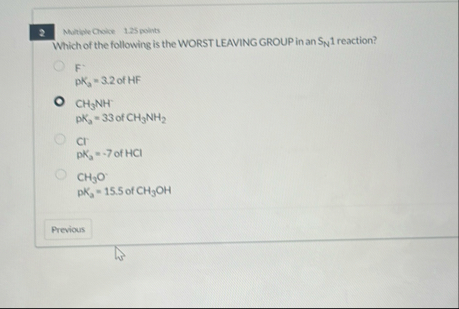 Solved 2Mintive Clacke 1.25 ﻿pointsWhich of the following is | Chegg.com