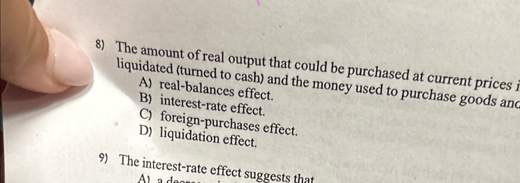 Solved The amount of real output that could be purchased at | Chegg.com