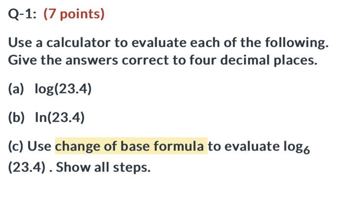 Solved Use a calculator to evaluate each of the following. | Chegg.com