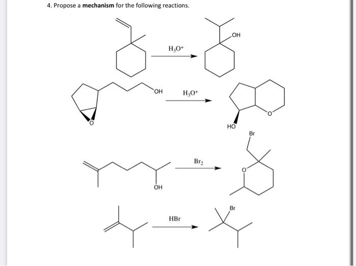 Solved 4. Propose a mechanism for the following reactions. | Chegg.com