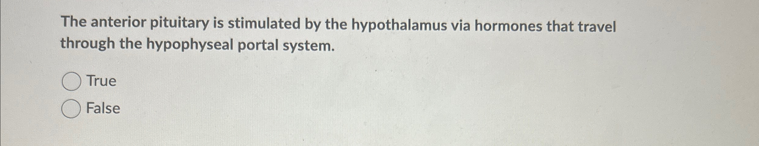 Solved The anterior pituitary is stimulated by the | Chegg.com