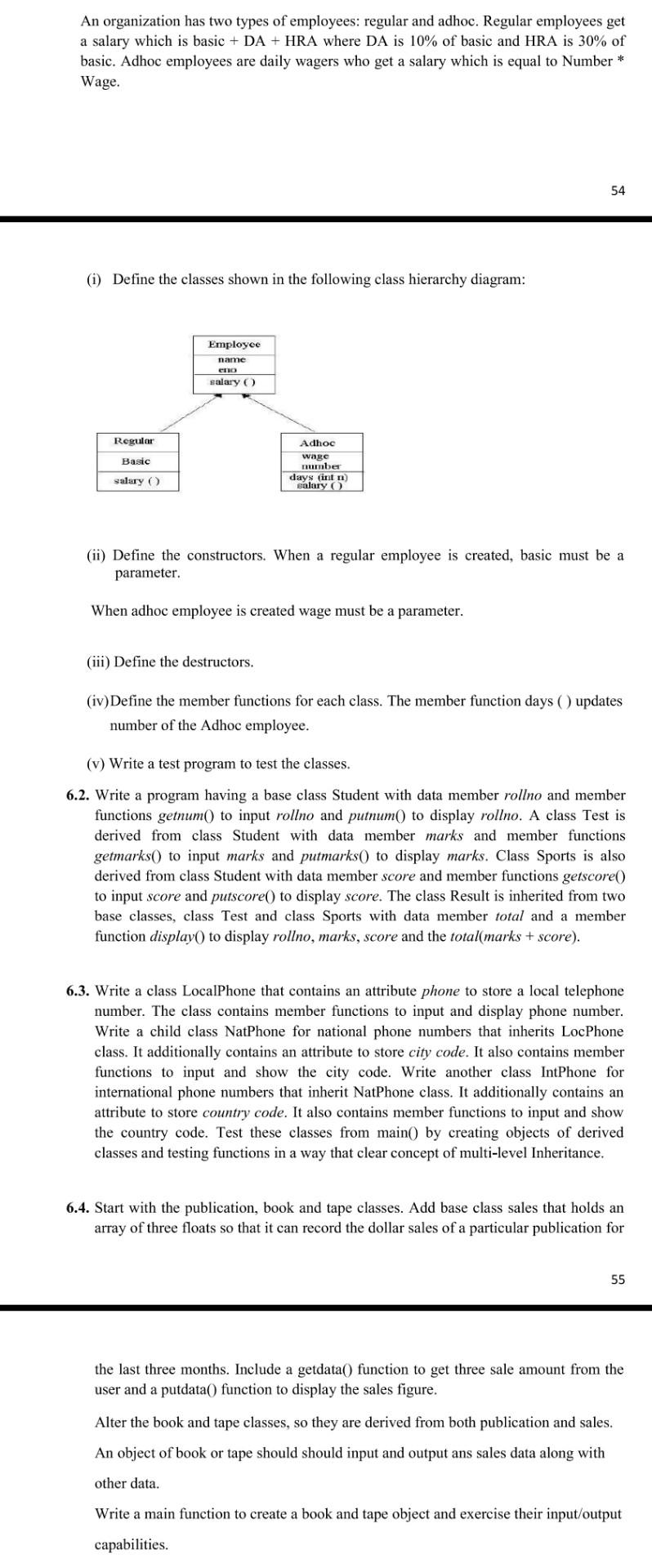 Solved An organization has two types of employees: regular | Chegg.com