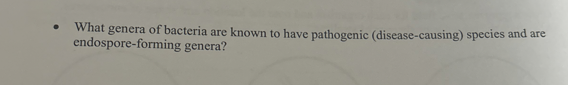 Solved What genera of bacteria are known to have pathogenic | Chegg.com