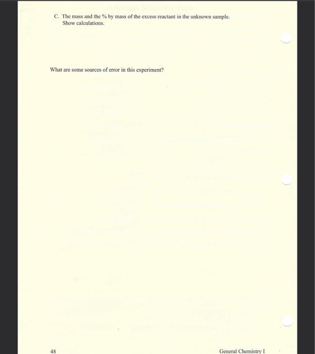 Solved Lab 7&8 Data Sheet: Determining the Limiting Reactant | Chegg.com