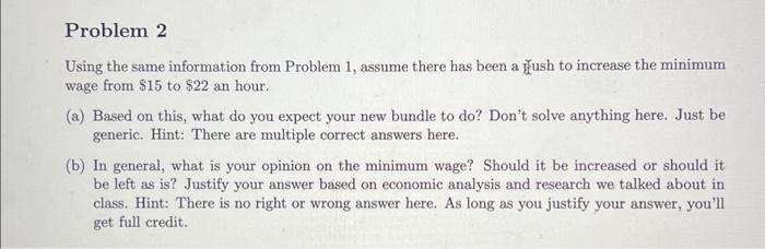 Solved Using the same information from Problem 1, assume | Chegg.com