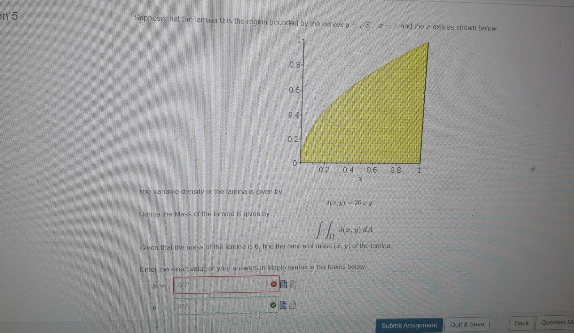 Solved Suppose that the lamina Ω is the region bounded by | Chegg.com