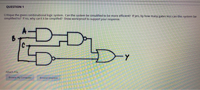 Solved QUESTION 1 Critique the given combinational logic | Chegg.com